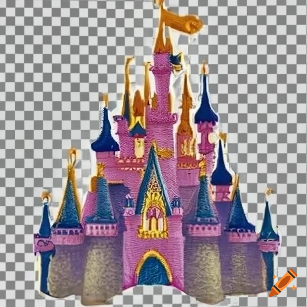 Disney castle embroidery design on Craiyon