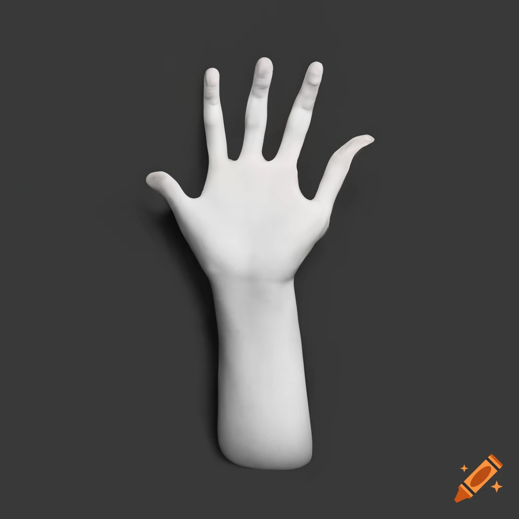 White human arm on black background with shading on Craiyon