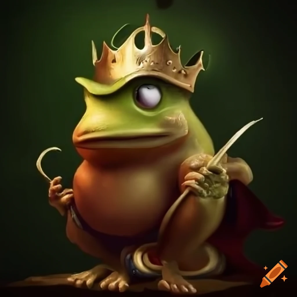 Wacky frog fantasy king on Craiyon