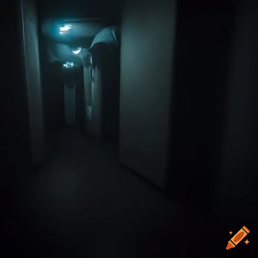 Person encountering an entity in the back rooms on Craiyon