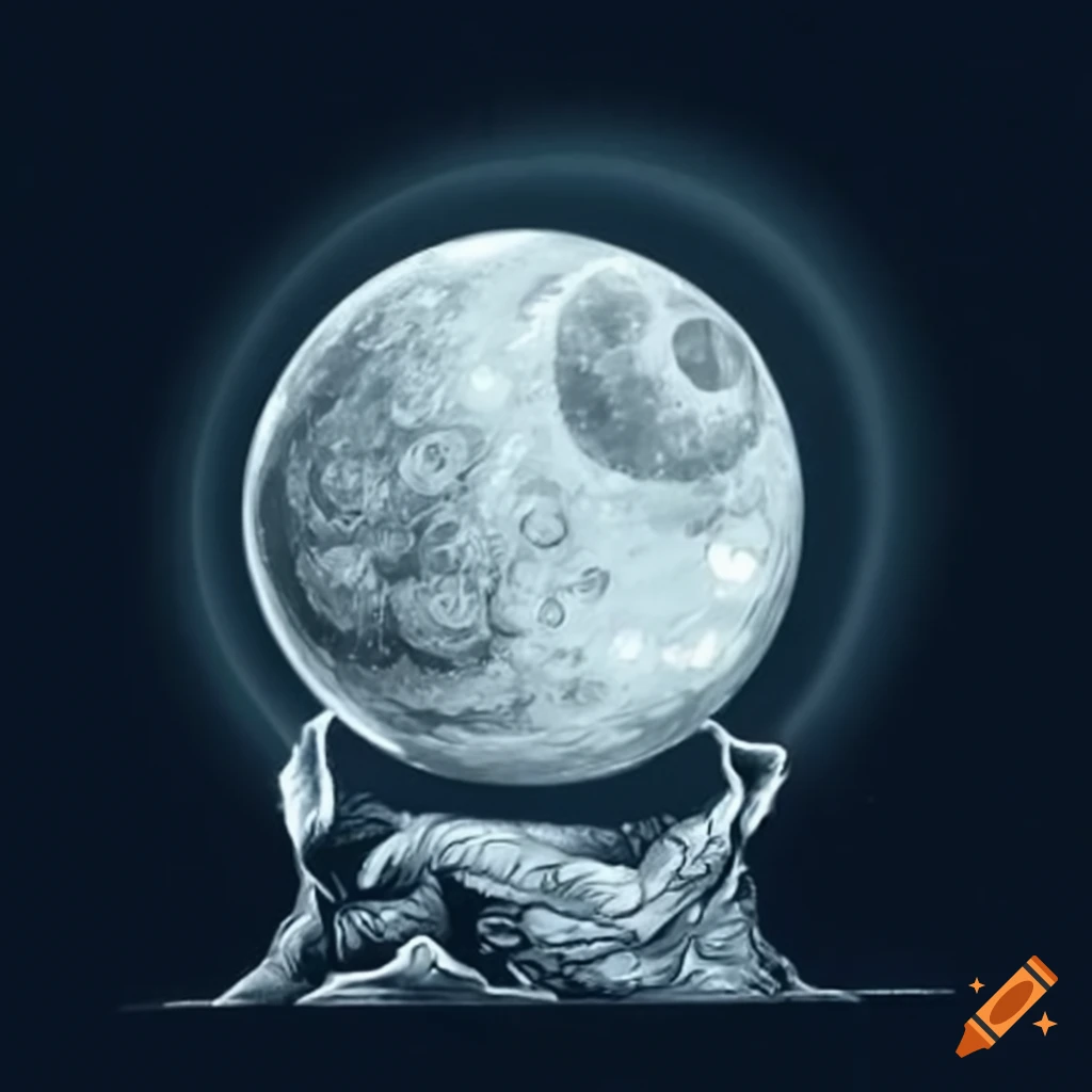 Moon inside a crystal ball on Craiyon