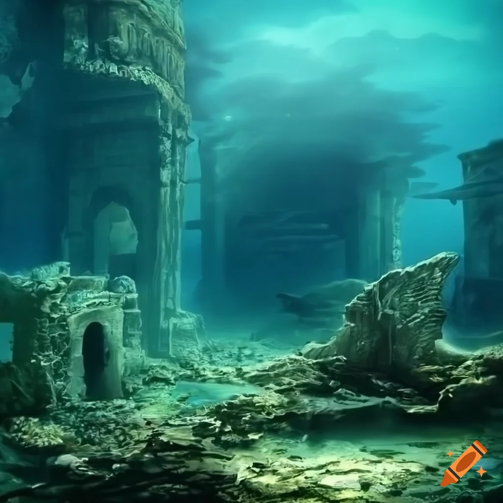 Underwater ruins in high definition wallpaper on Craiyon