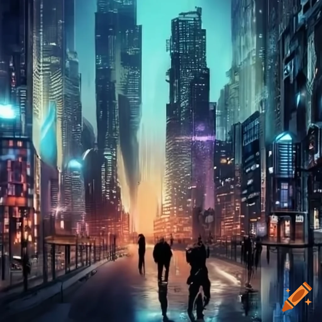 Cityscape envisioning the future in 10 years on Craiyon