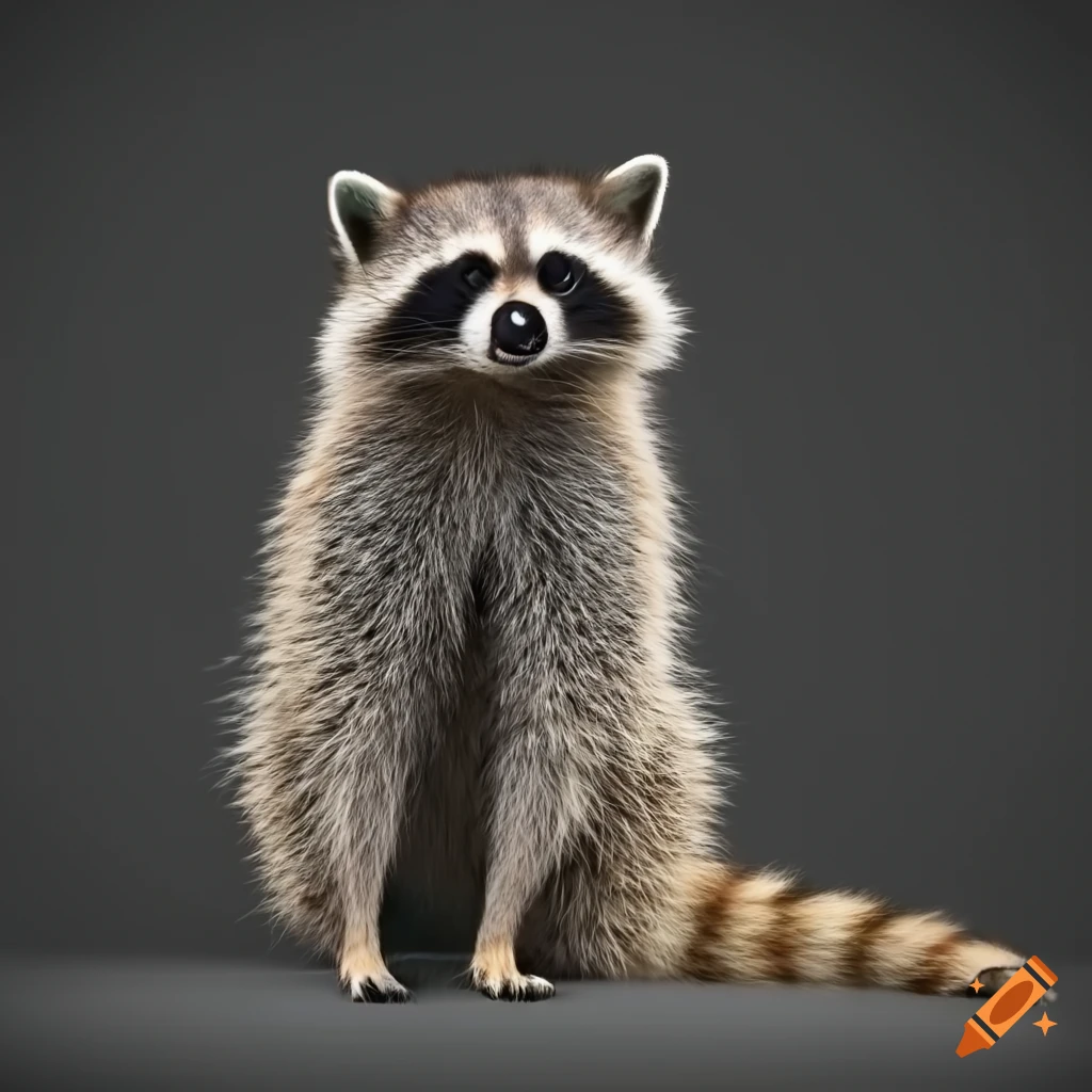 Raccoon showing its full body on Craiyon