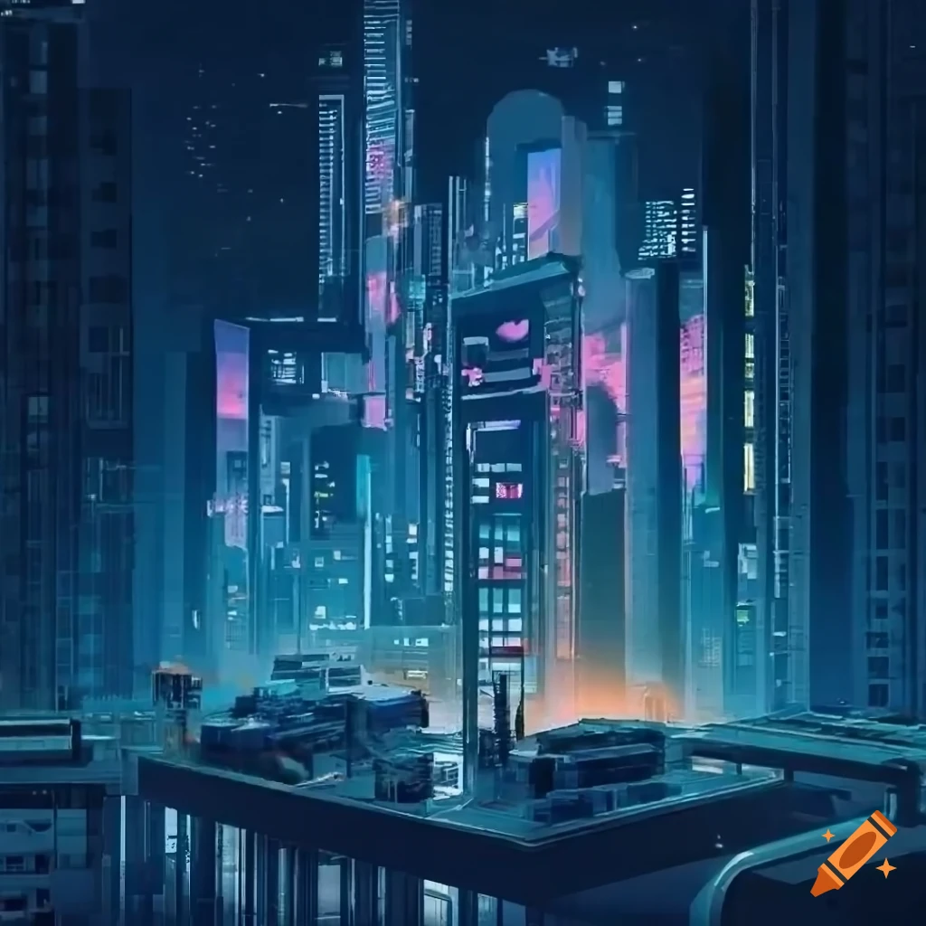 Retro futuristic cyberpunk cityscape on Craiyon