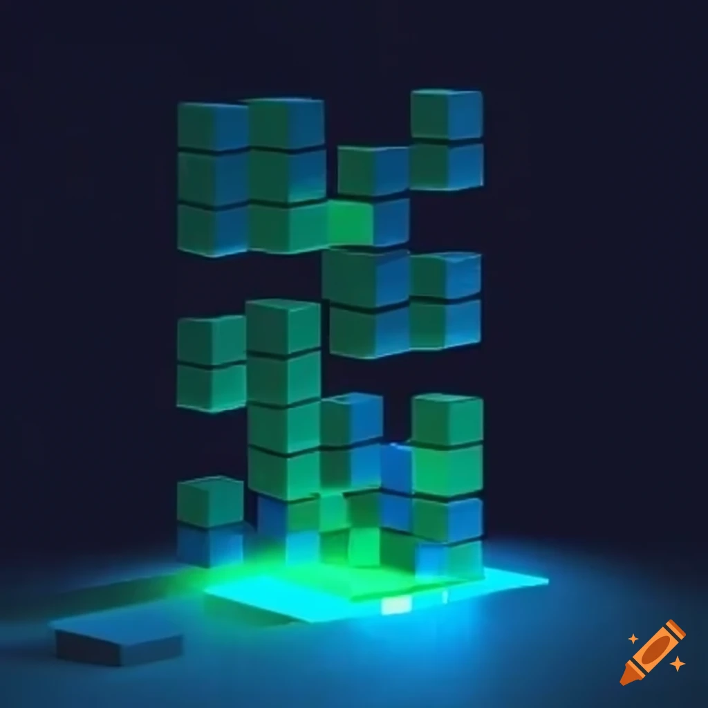 Tetris game blocks on Craiyon