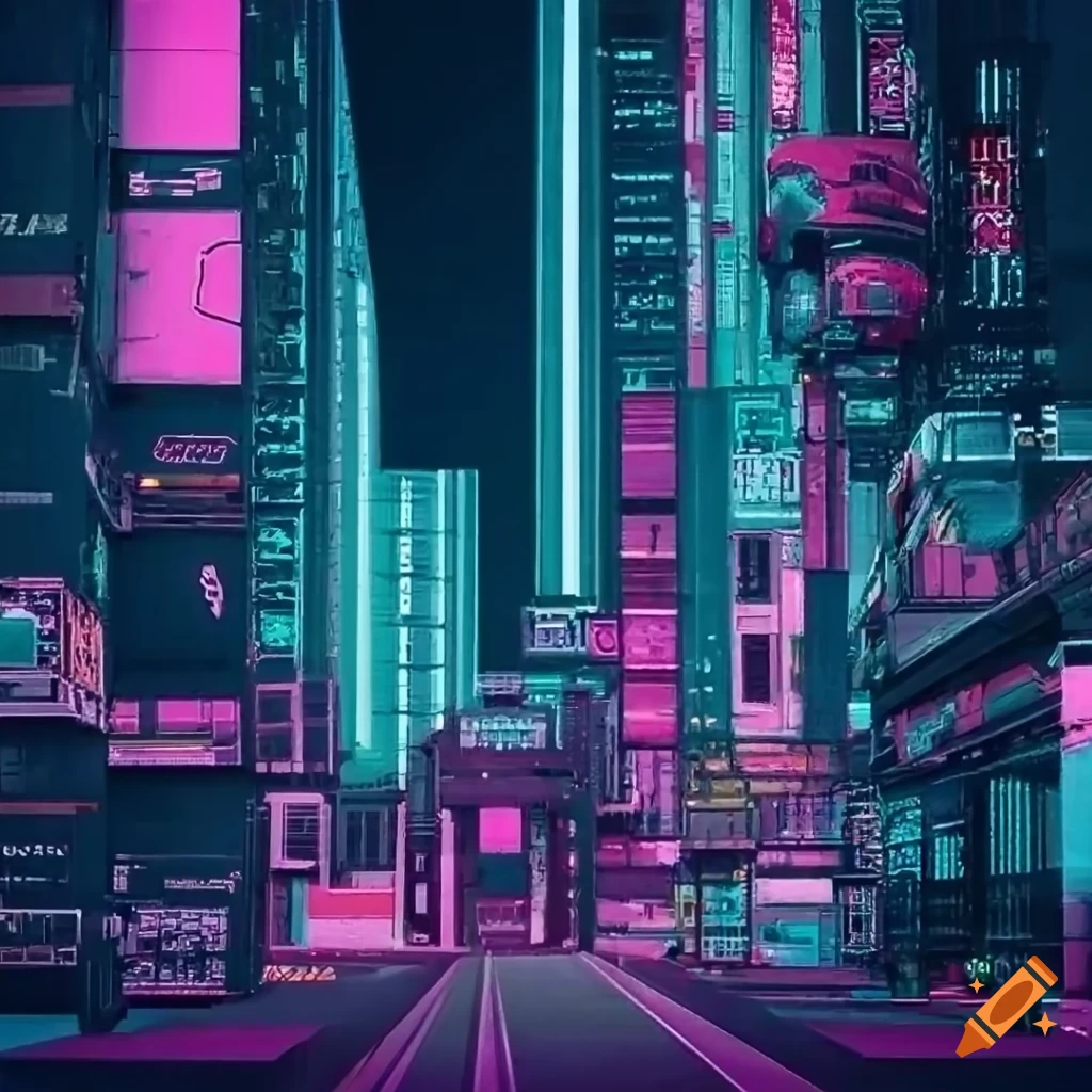 Retro-futurism cyberpunk cityscape on Craiyon