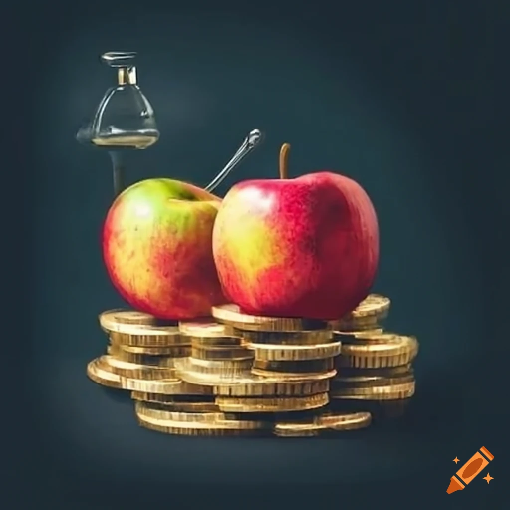 Apple cider made from coins on Craiyon