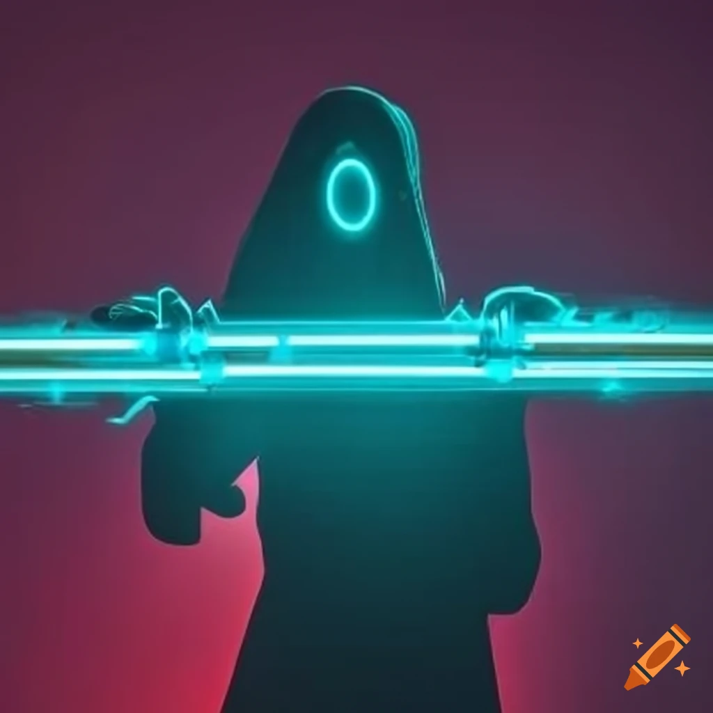 Neon glowing blade on Craiyon