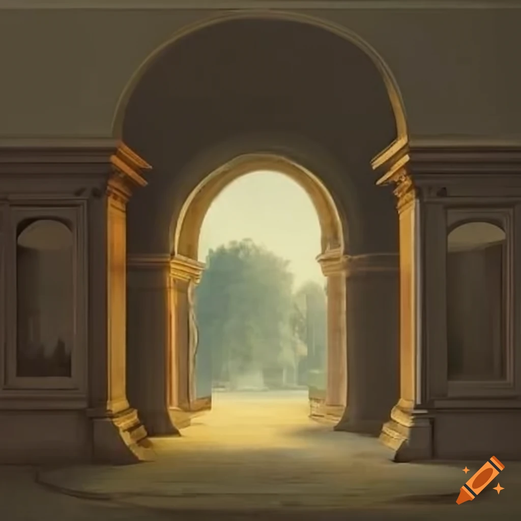 Scene under an archway on Craiyon