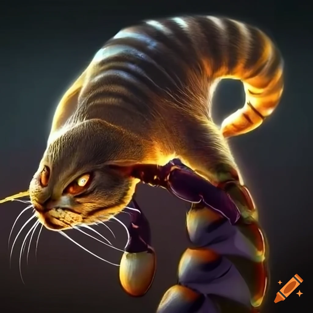 Fusion animal of cat and scorpion on Craiyon