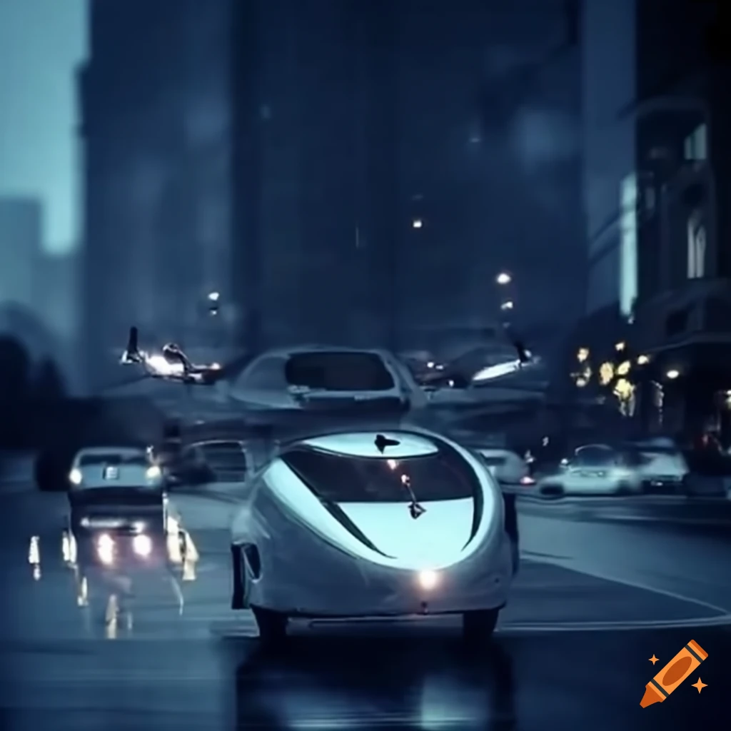 Flying cars in traffic on Craiyon