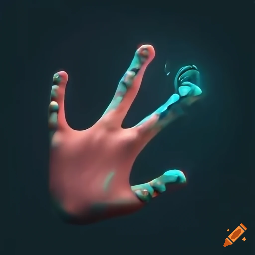 Ai generated hand with 8 fingers on Craiyon