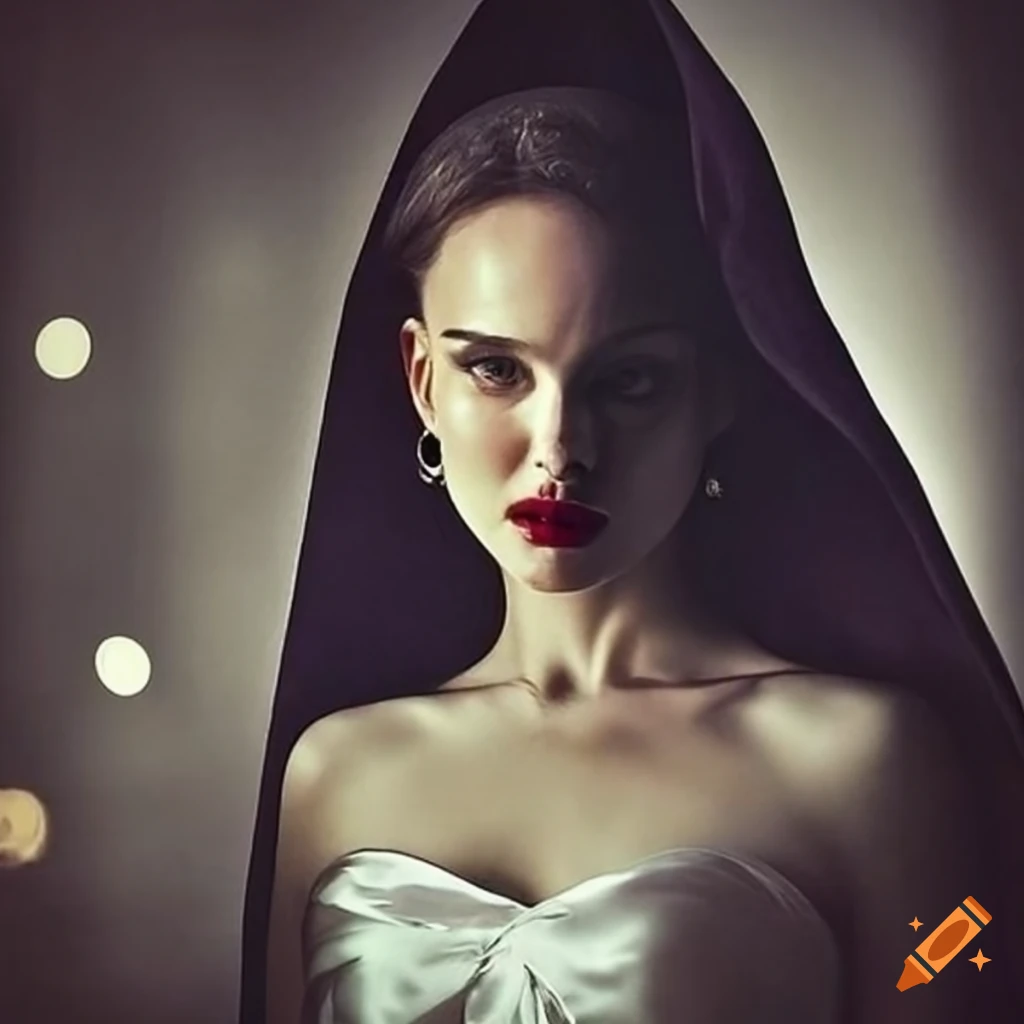 Natalie Portman as a vampire baroness in a gothic mansion under ...