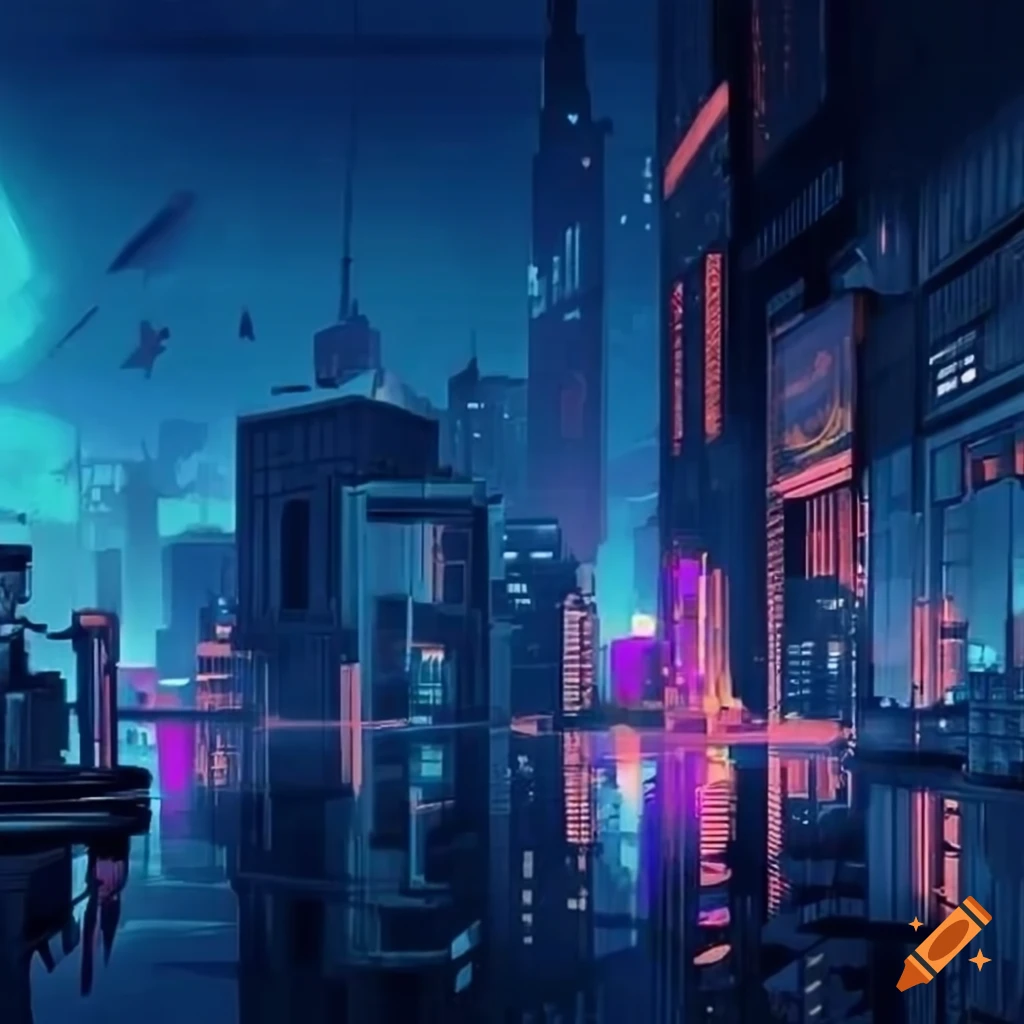 Retro-futurism cyberpunk cityscape on Craiyon