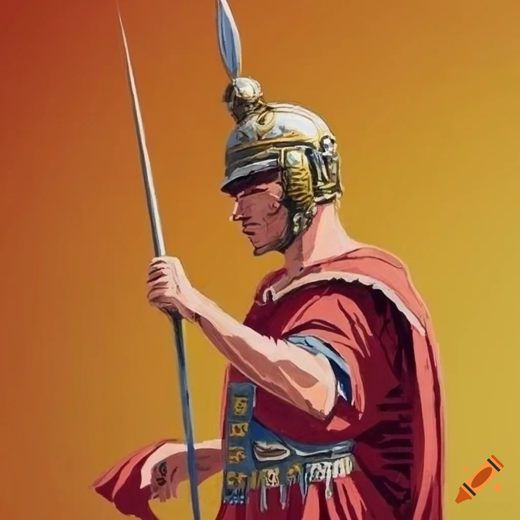Roman general from the early republican era in bright pastel colors on ...