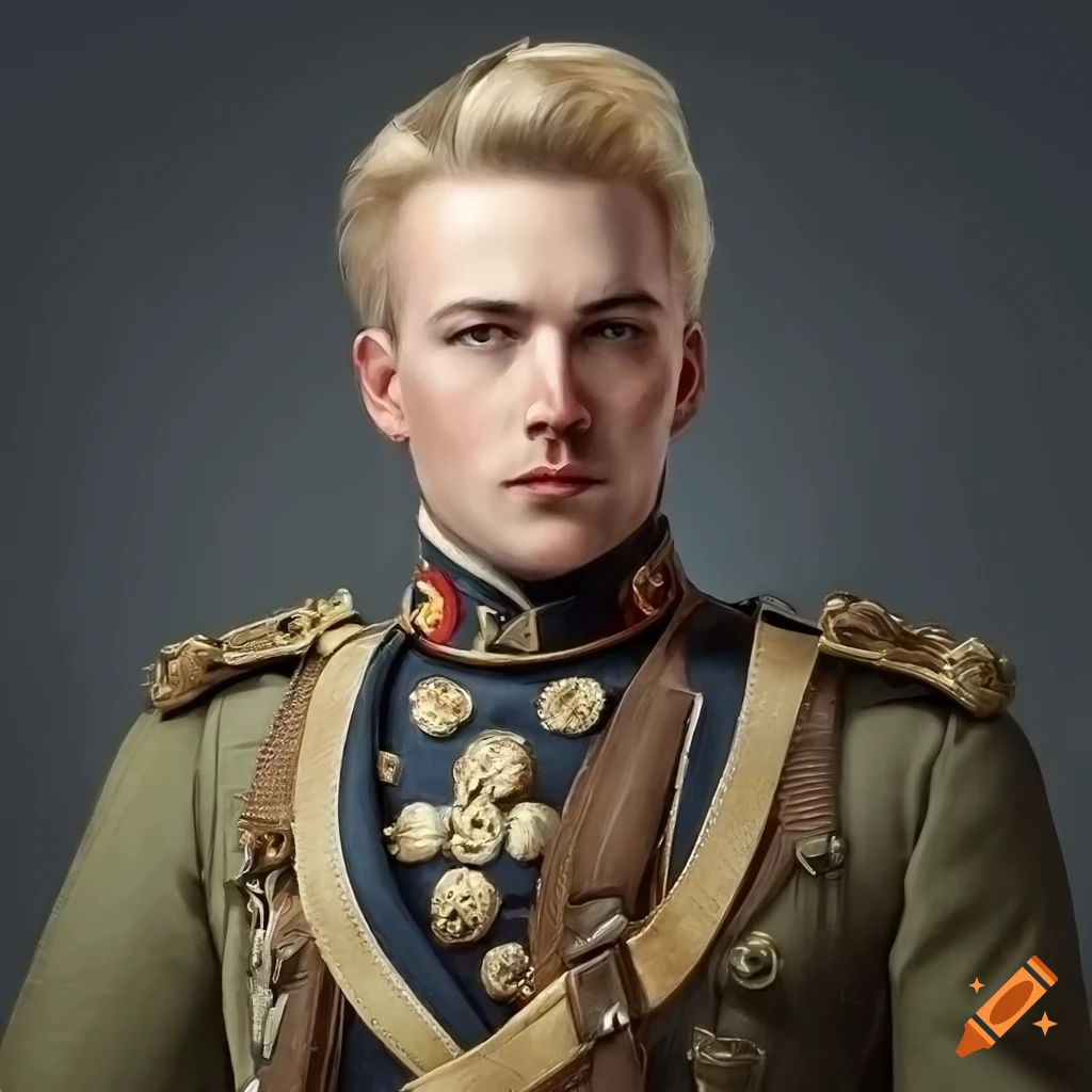 Portrait of a handsome soldier in Victorian royal army attire on Craiyon