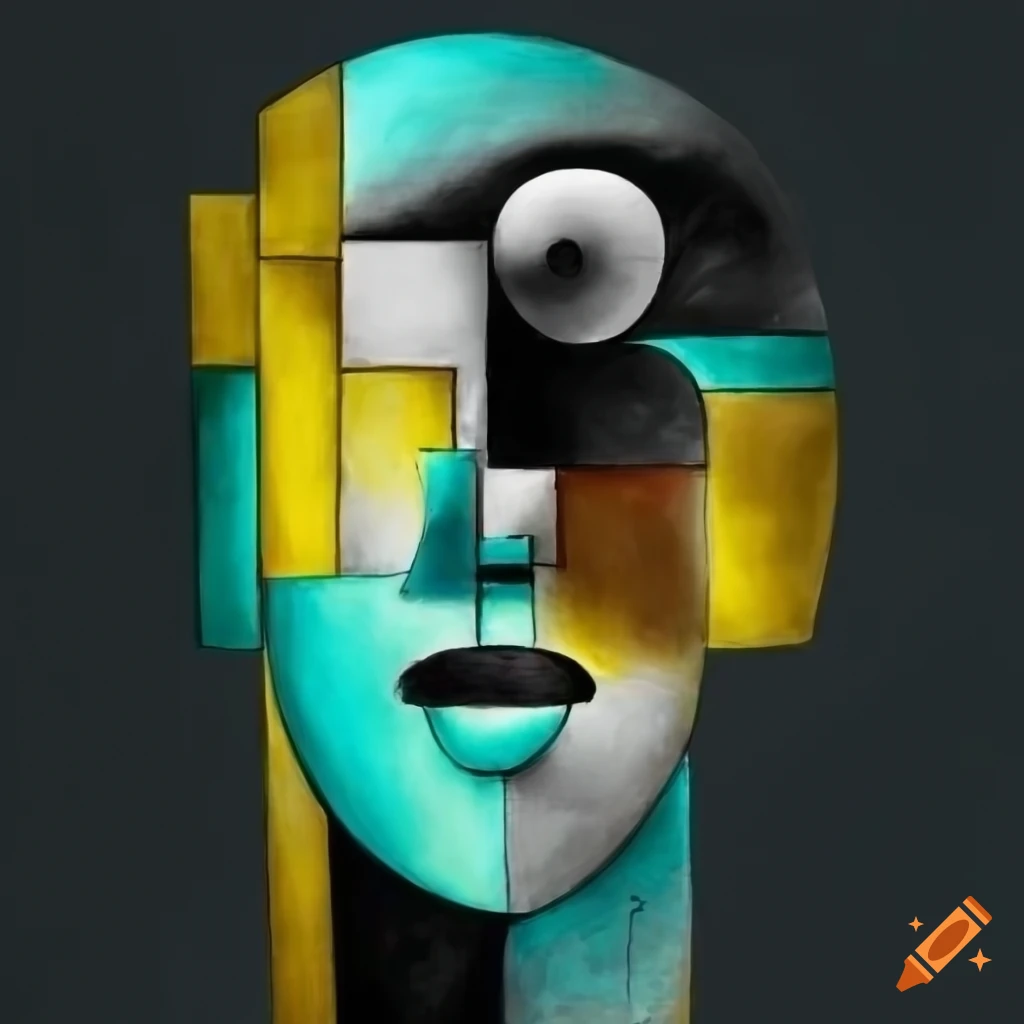 Surrealistic cubist artwork with black and white scribbles and fuchsia ...