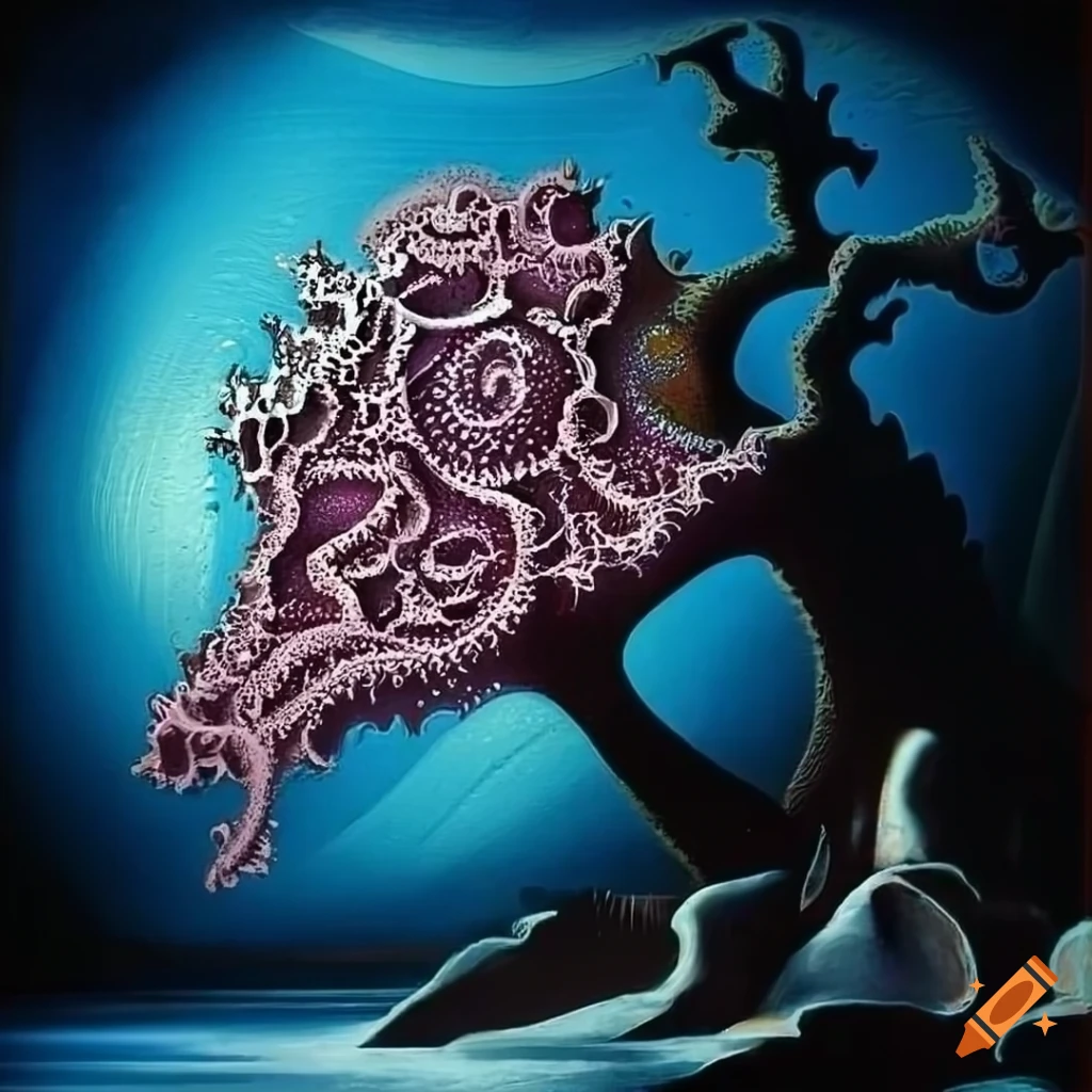 Abstract coral reef graffiti art with a touch of surrealism on Craiyon