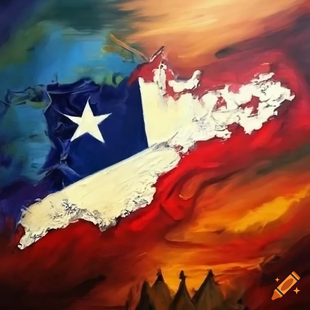 Oil painting of the texas flag on Craiyon