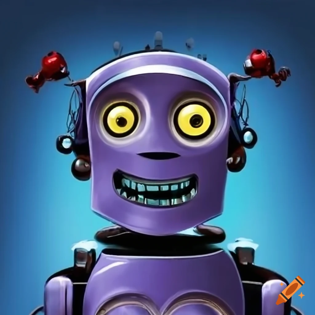 Happy robot on Craiyon