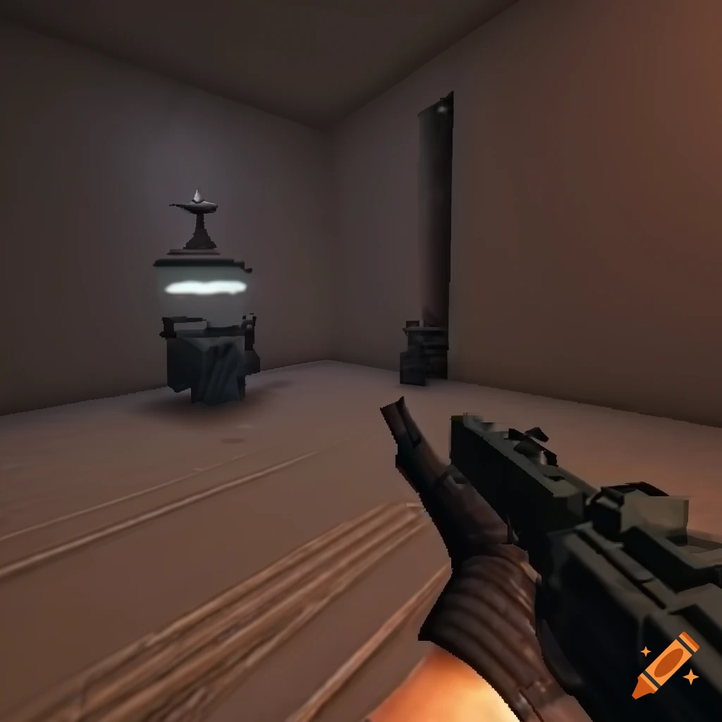 Fps gameplay in a modified wolf3d engine on Craiyon