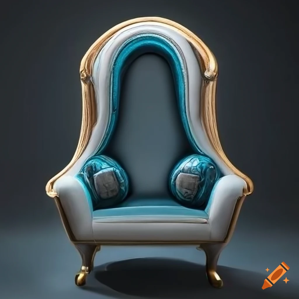 Luxury science-fiction armchair with a hyperrealistic design on Craiyon