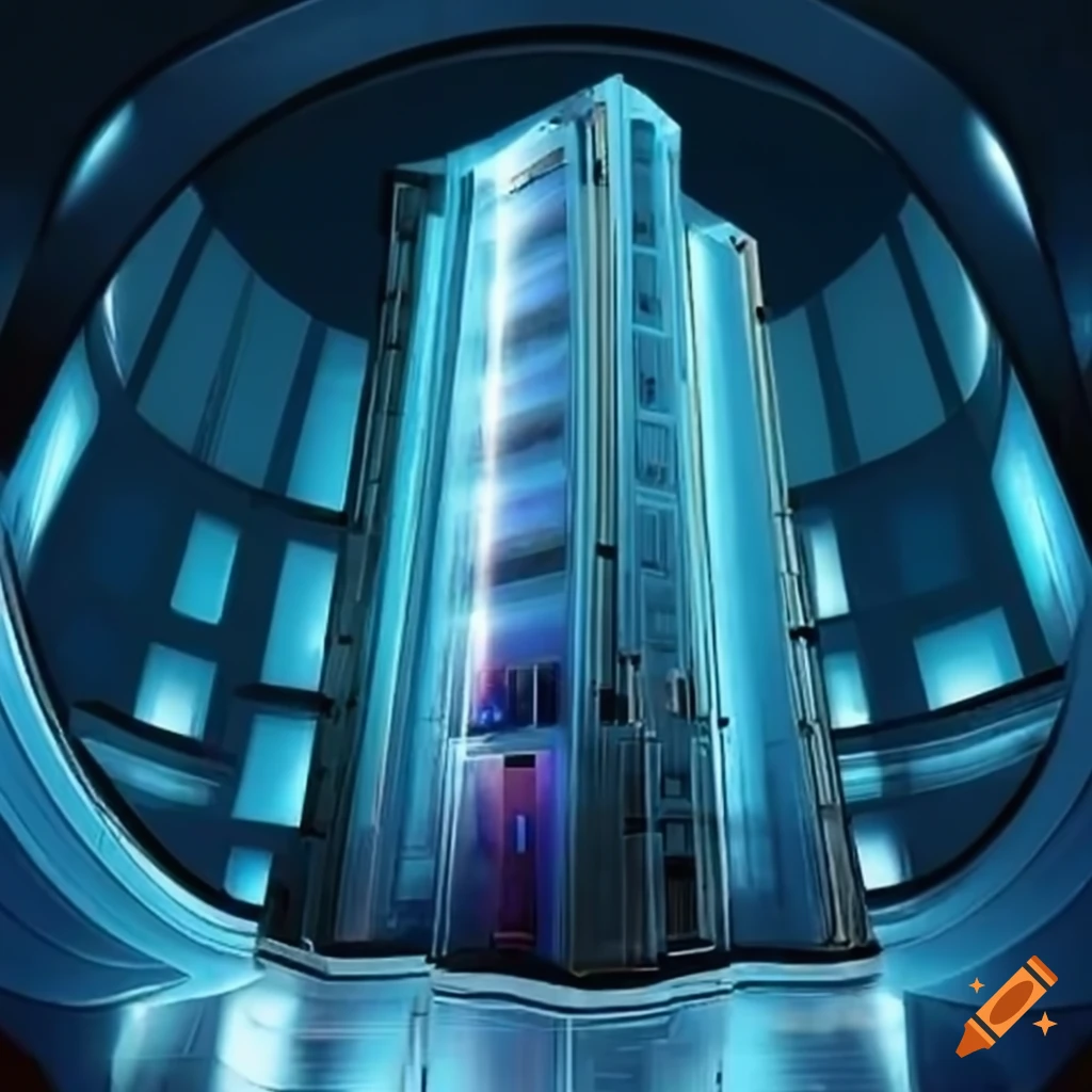 Futuristic elevator in the galaxy on Craiyon
