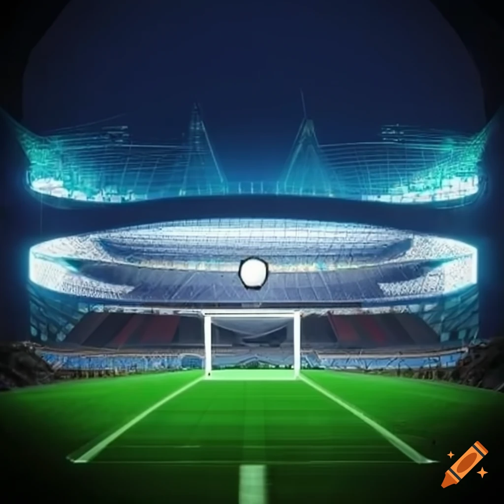Futuristic soccer stadium on Craiyon