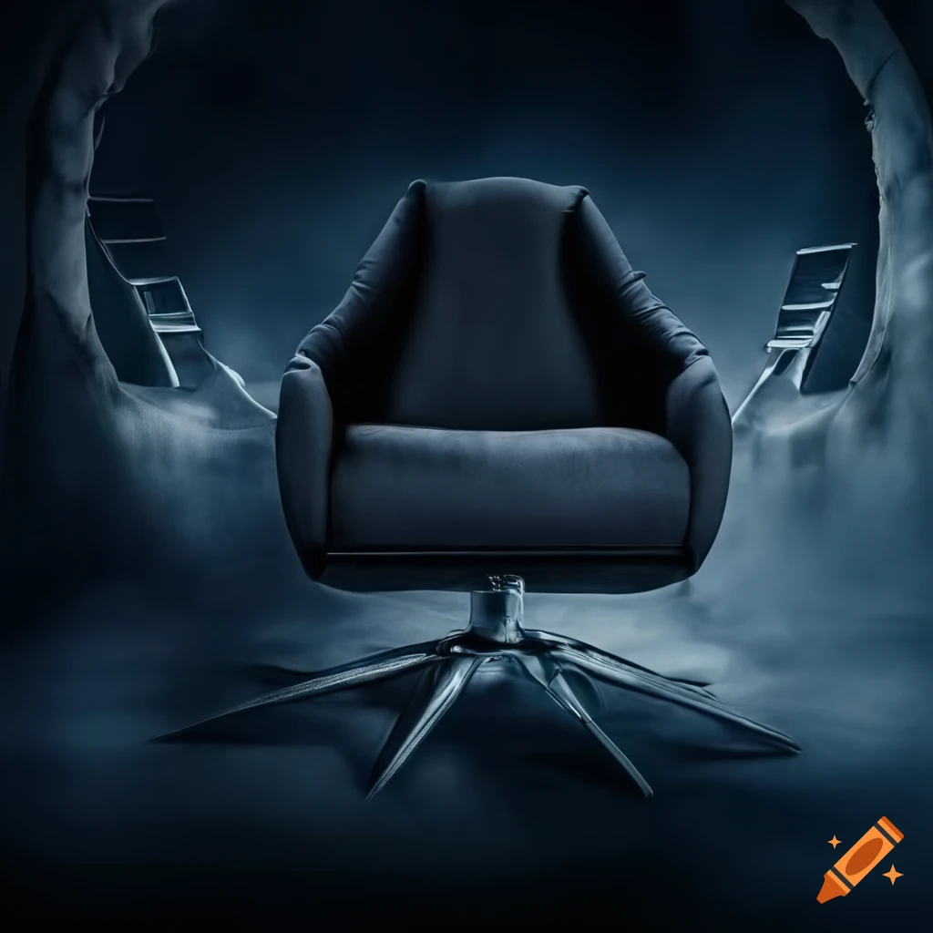 Original luxury armchair design from above in a science-fiction style ...