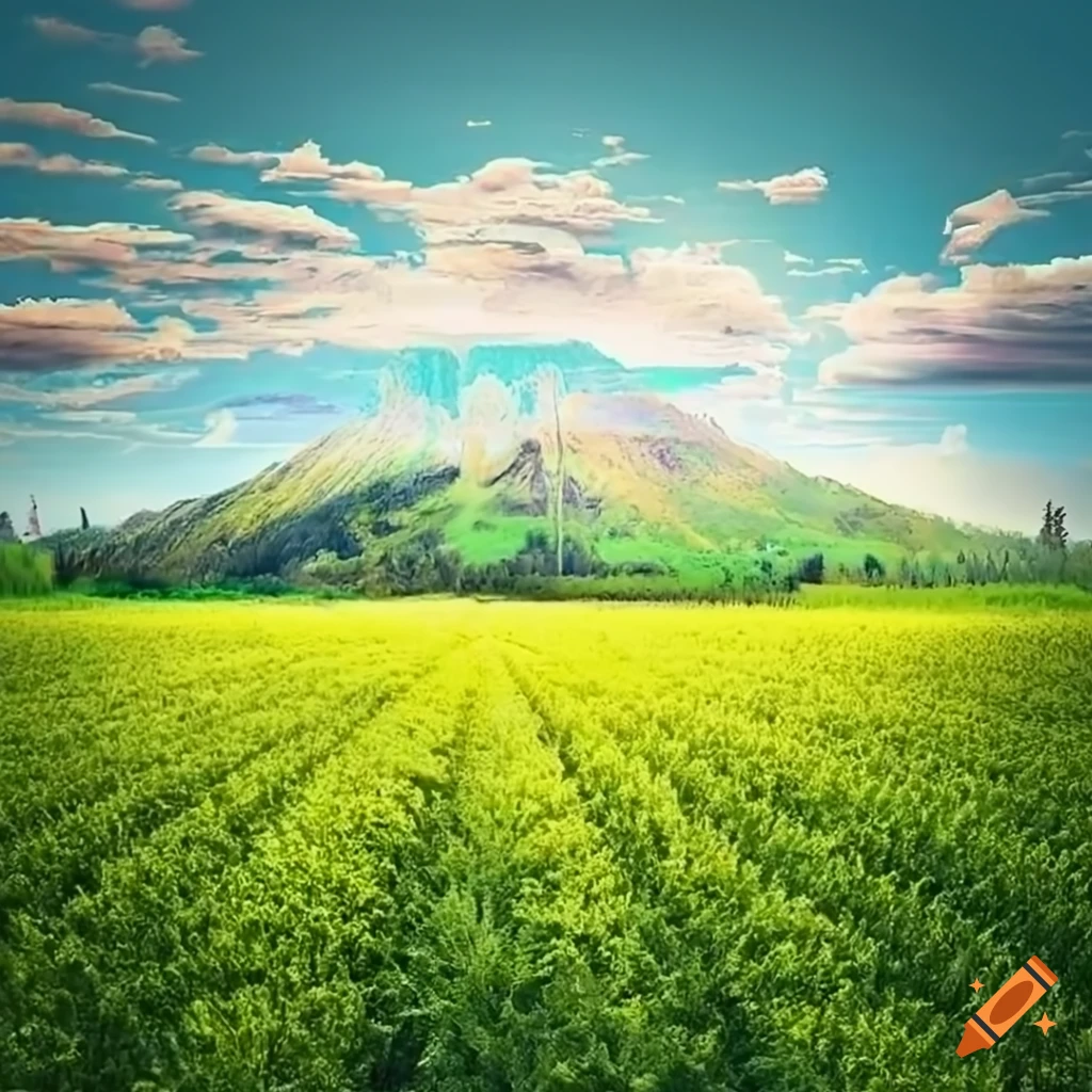 Nature landscape with pixel sorting glitch art on Craiyon