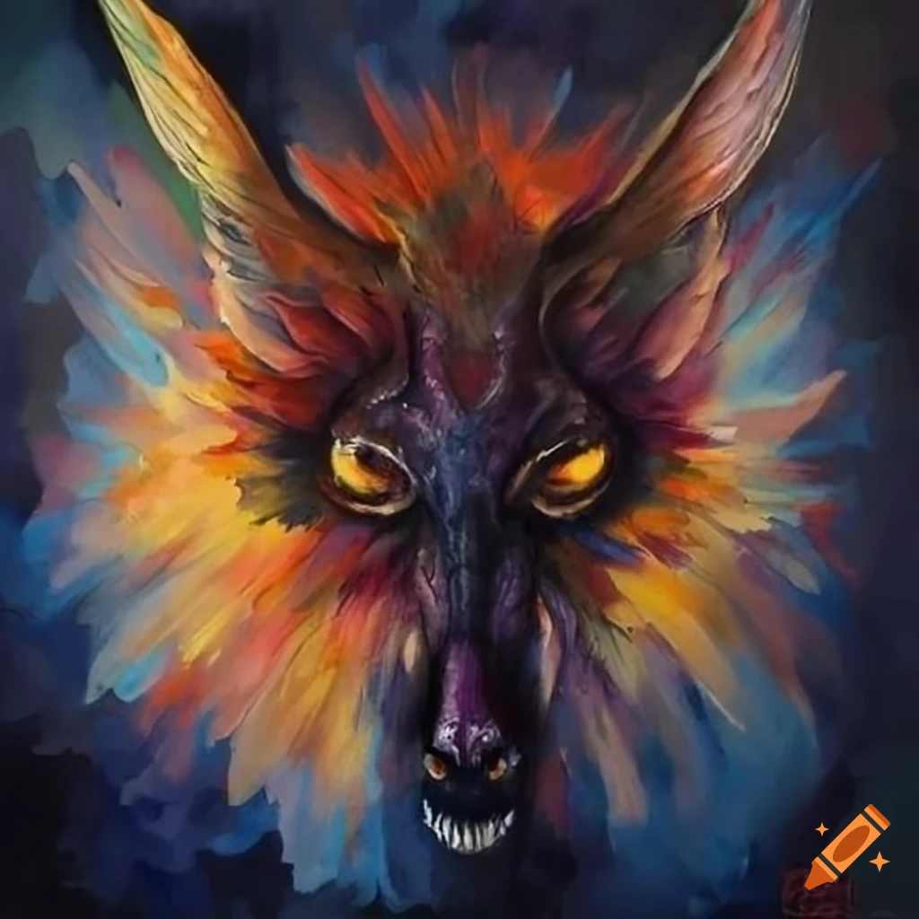 Elegant winged beast depicted in an ink drawing on Craiyon