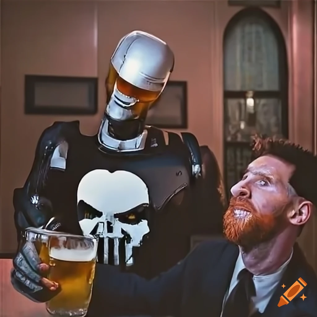 Samuel L. Jackson drinking beer with Punisher meeting Messi talking to ...