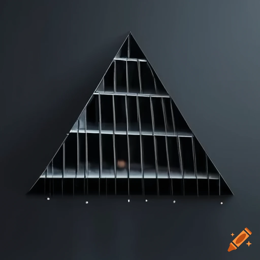 Flat black triangular metallic building without windows on Craiyon