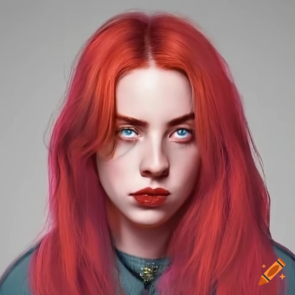Billie eilish with red hair on Craiyon