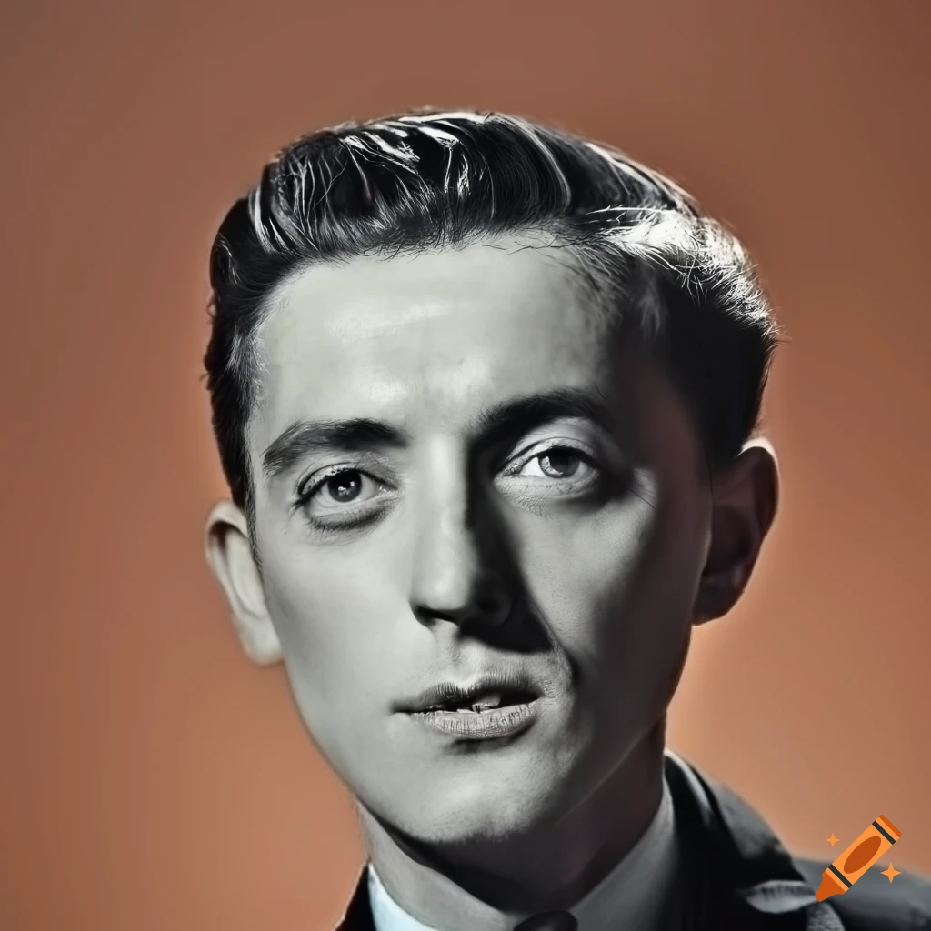 Black and white headshot portrait of a clean-cut british man in 1959 on ...