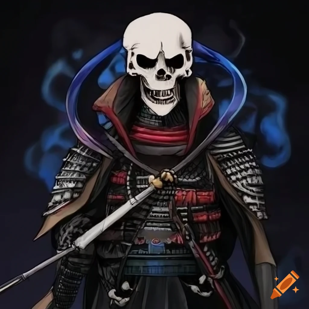 Anime skeleton samurai on Craiyon