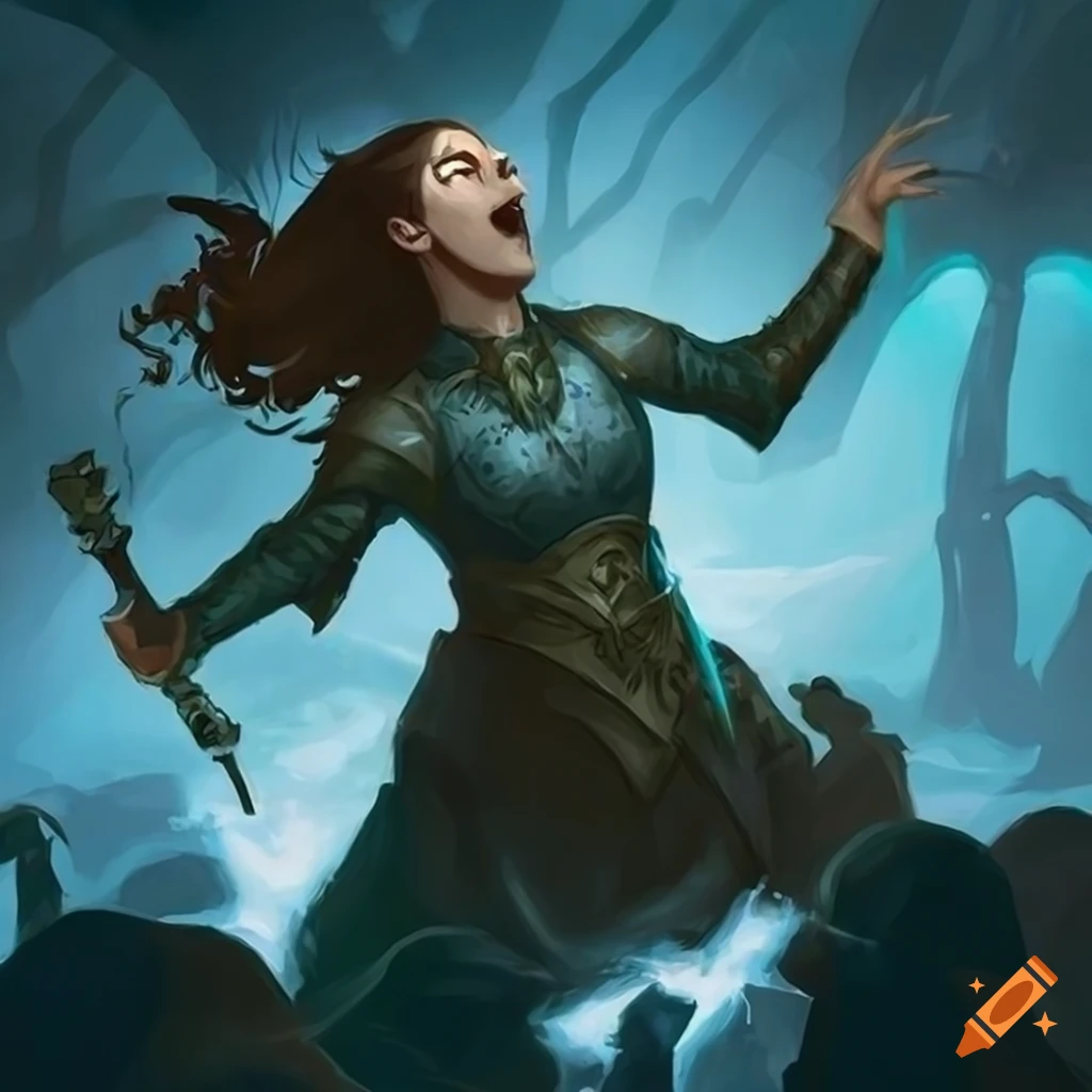 Detailed illustration of bards singing in a Magic the Gathering card on ...