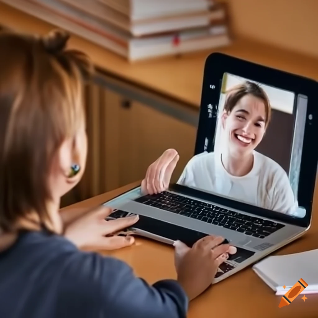 Virtual classroom with teacher and students interacting on Craiyon