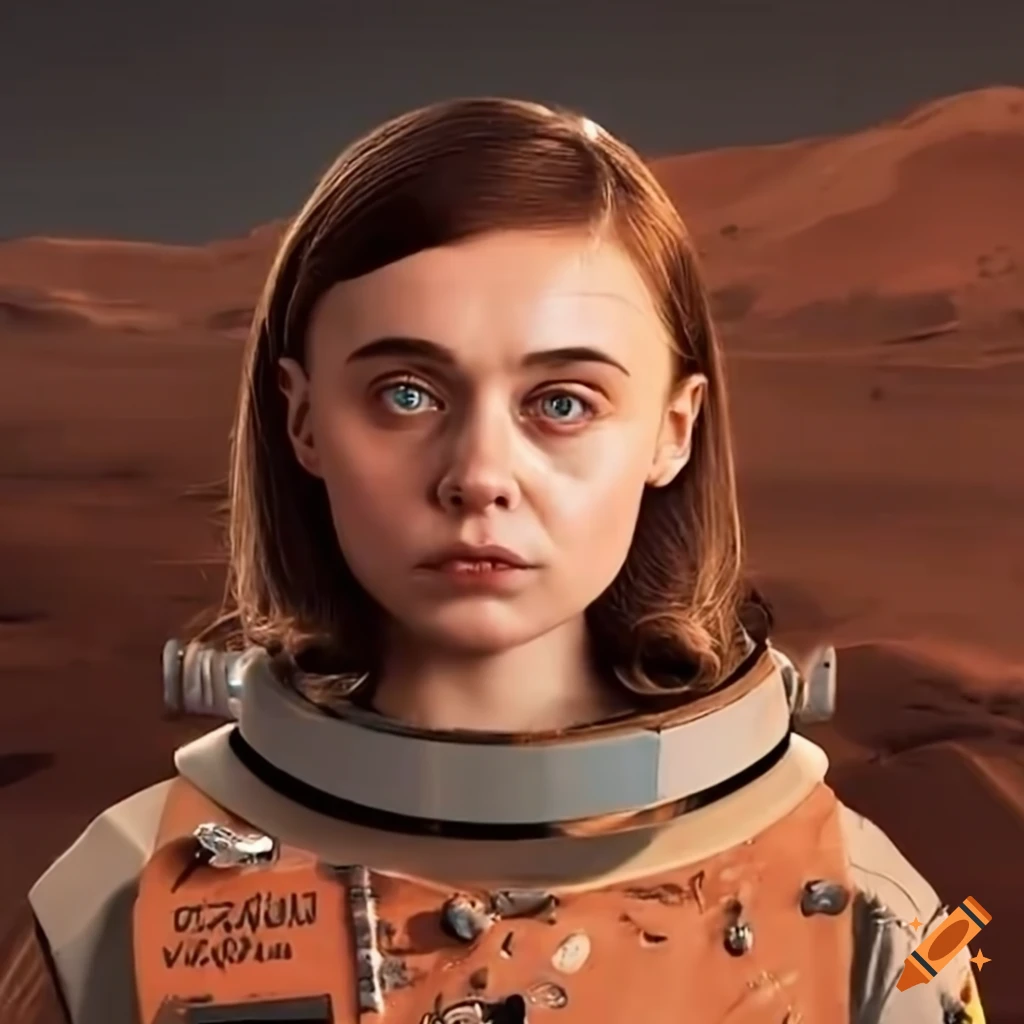Jessica barden on the surface of mars on Craiyon