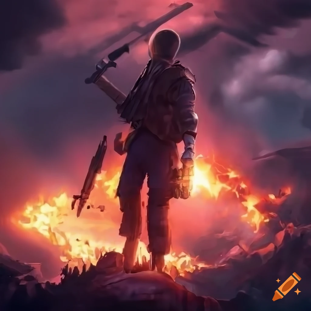 Cover image for fps game burning skies on Craiyon