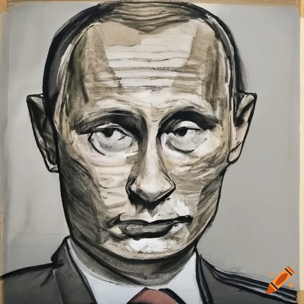Portrait sketch of vladimir putin in 1950s style high definition on Craiyon