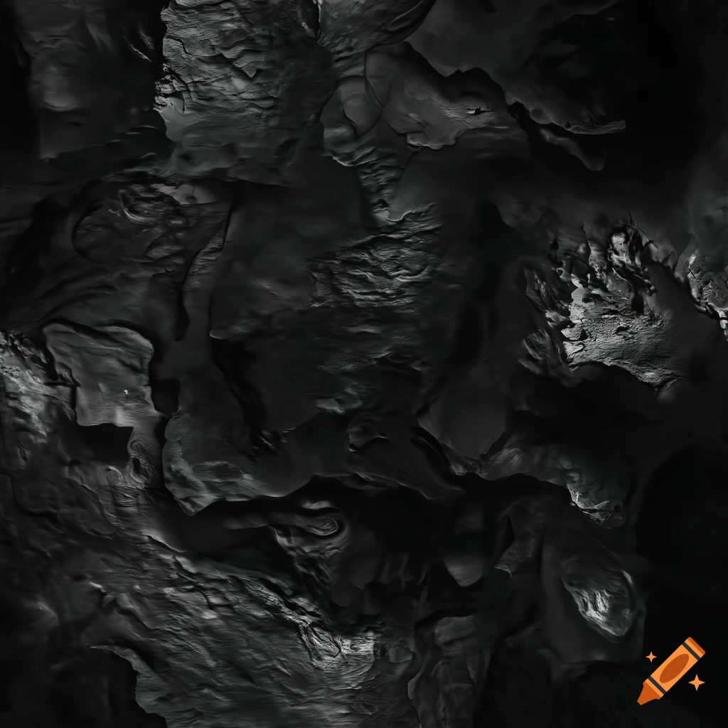 Backlit monolith carbon magma black and white creature texture on Craiyon