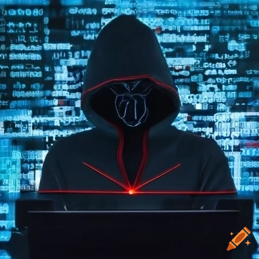 Hacker with unique fashion in a cybersecurity theme on Craiyon