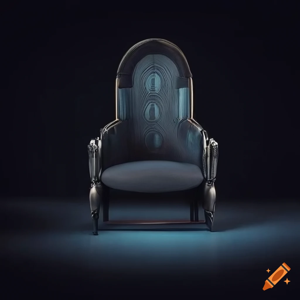 Luxury armchair design in a science-fiction hyperrealistic style on Craiyon