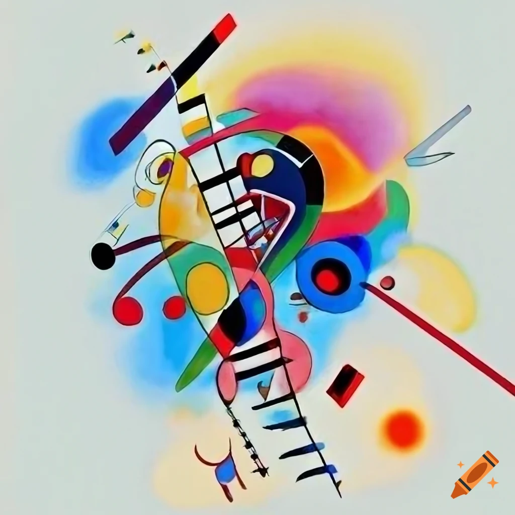 Abstract art inspired by music in the style of Wassily Kandinsky on Craiyon