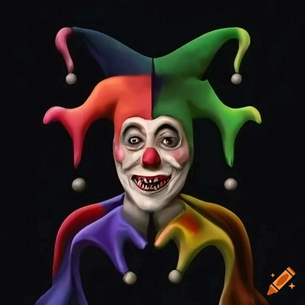 Colorful jester character holding a mock prop gun in pixel art style on ...