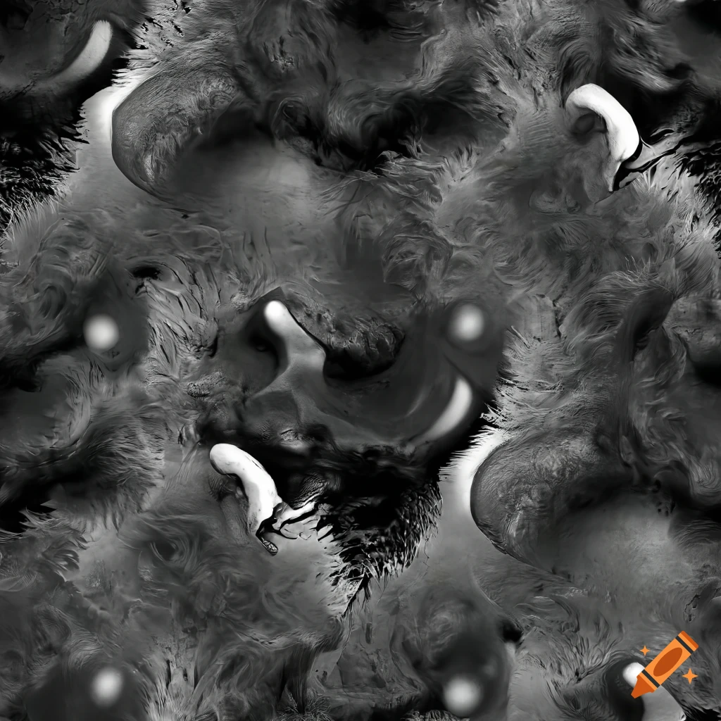 8k seamless black and white alpha map creature texture on Craiyon