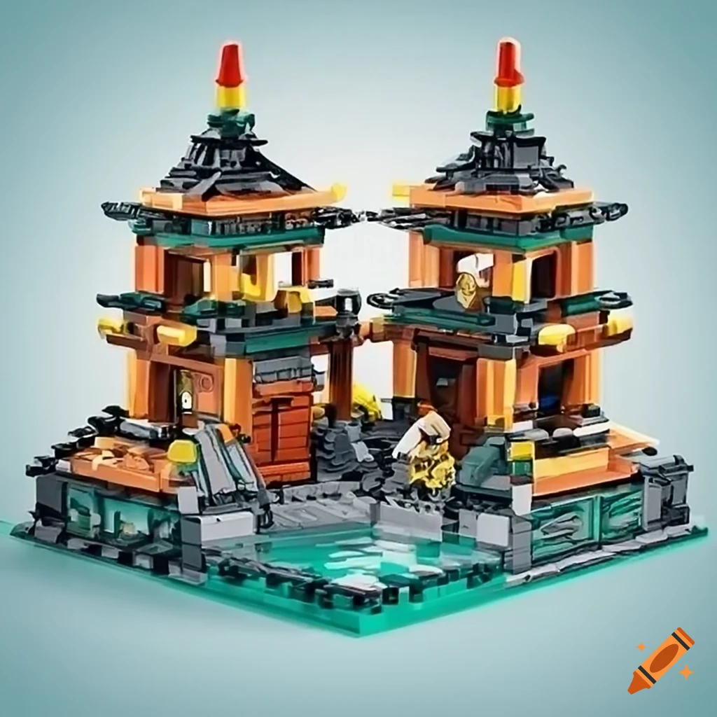 Small lego ninjago temple set on Craiyon