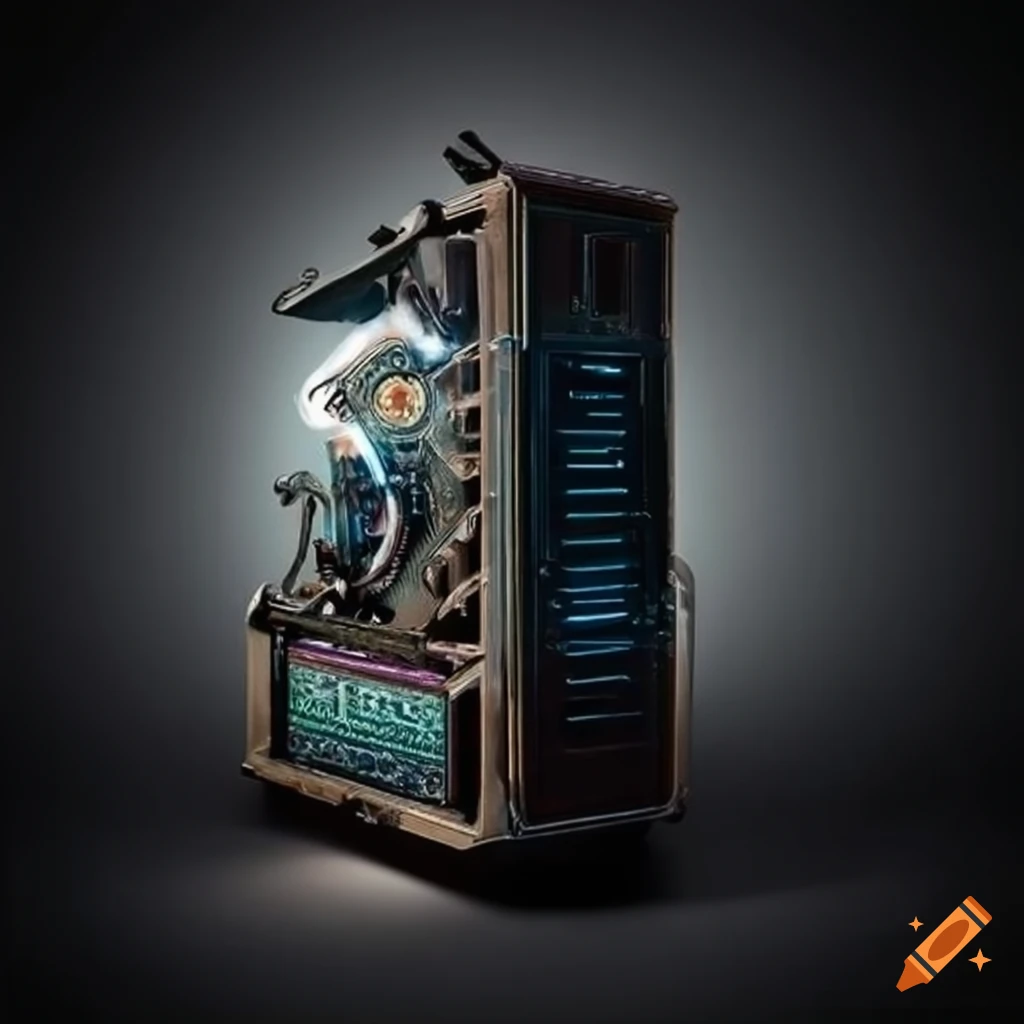 Retro gaming rig in a steam punk style on Craiyon